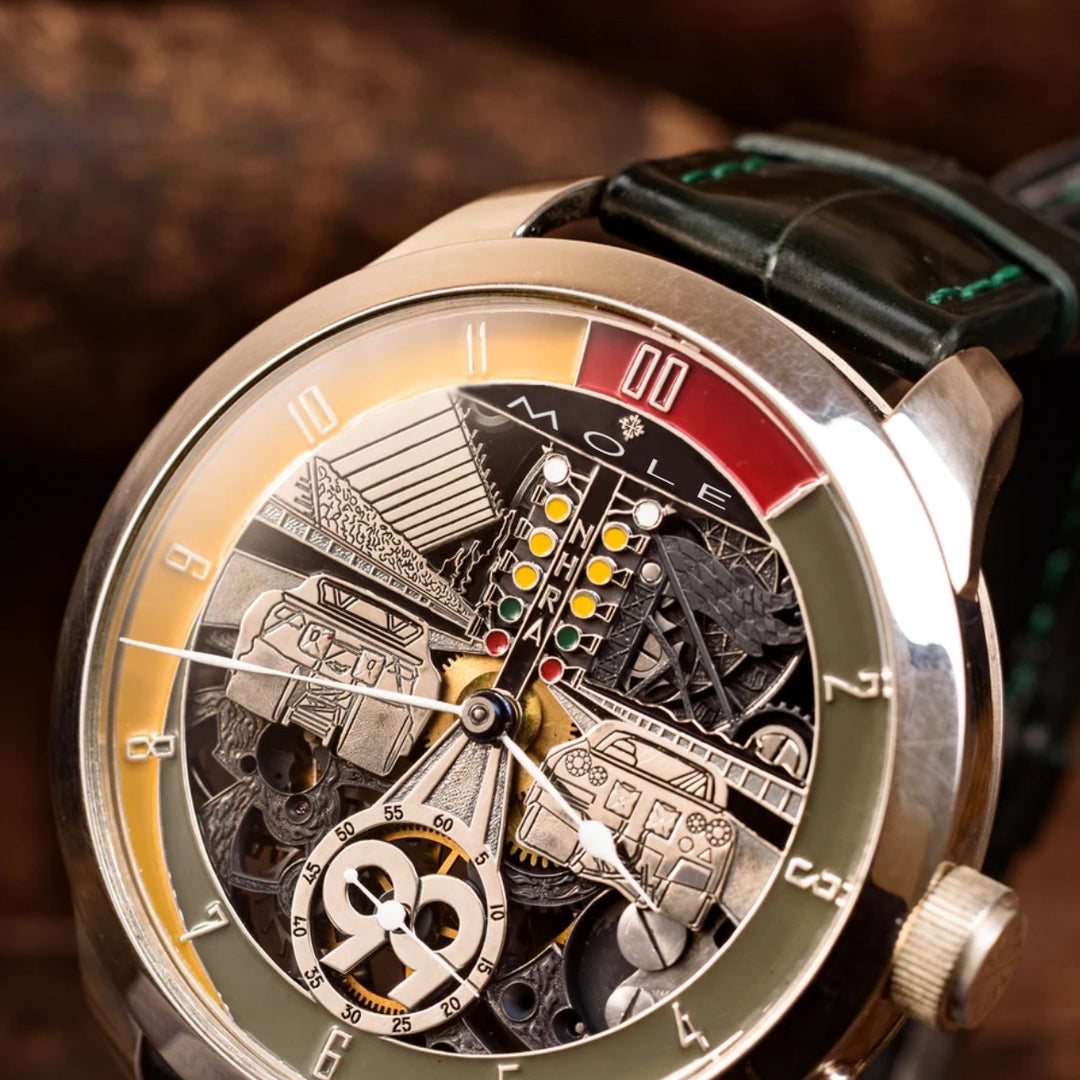 Mole marriage watch, Cars Drag Racing. Movement 1890 – Mole Watch Studio